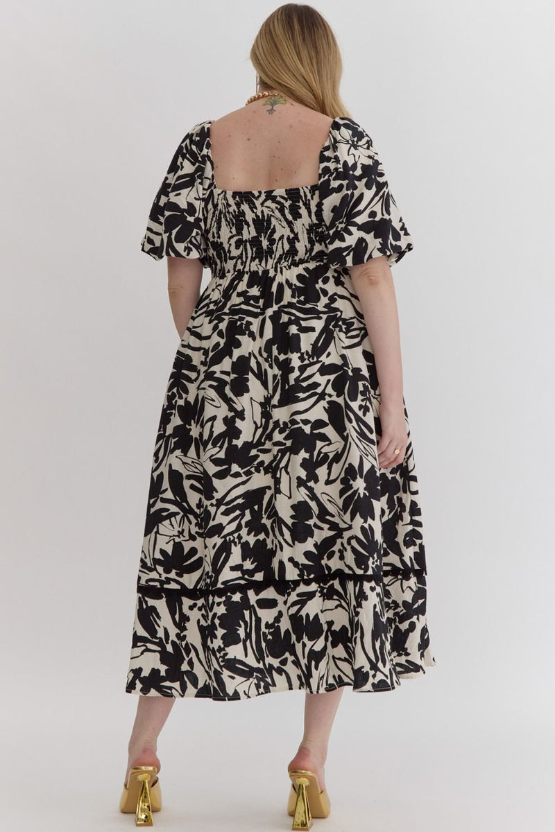 Black Floral Dress- Curvy – Shapely + Chic